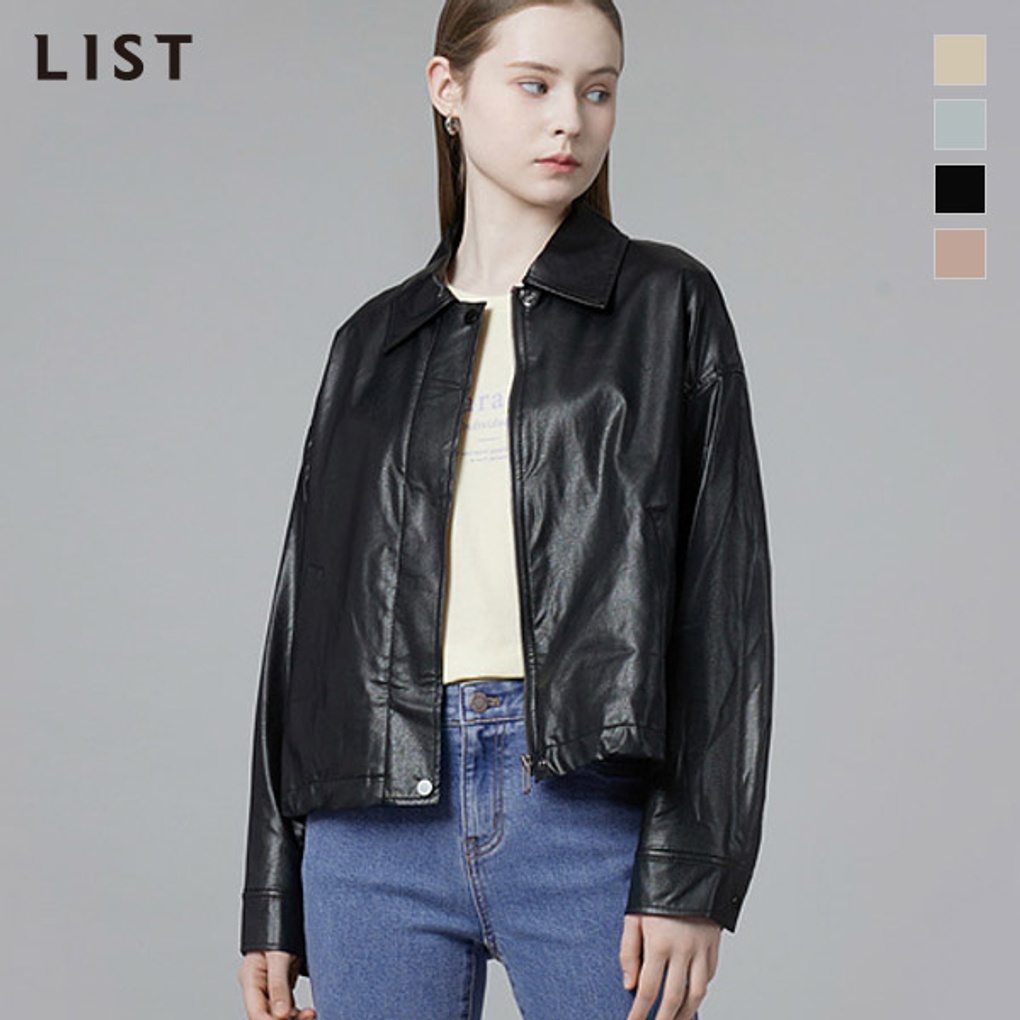 [22SS]히든 버튼 스트링 레더 점퍼_TWWJPM50010- 이랜드몰