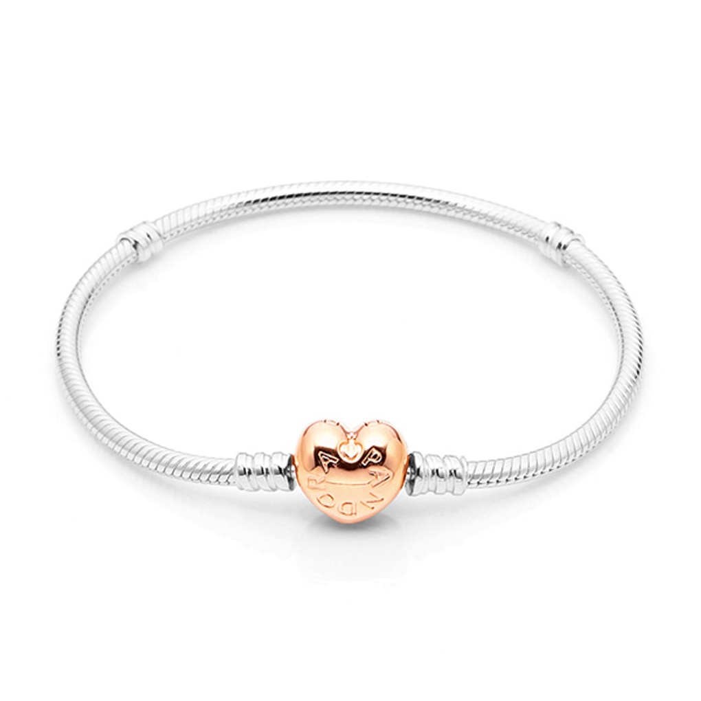 PANDORA 판도라 580719 Sterling Heart Clasp 실버 팔찌- 이랜드몰