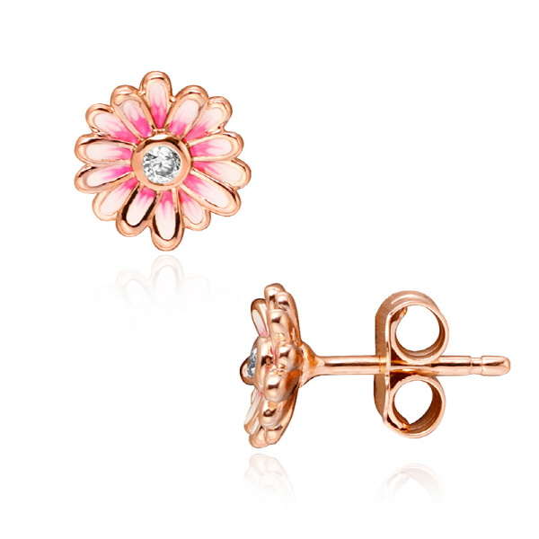 [판도라 PANDORA] 288773C01 로즈골드 핑크 데이지 스터드 귀걸이- 이랜드몰