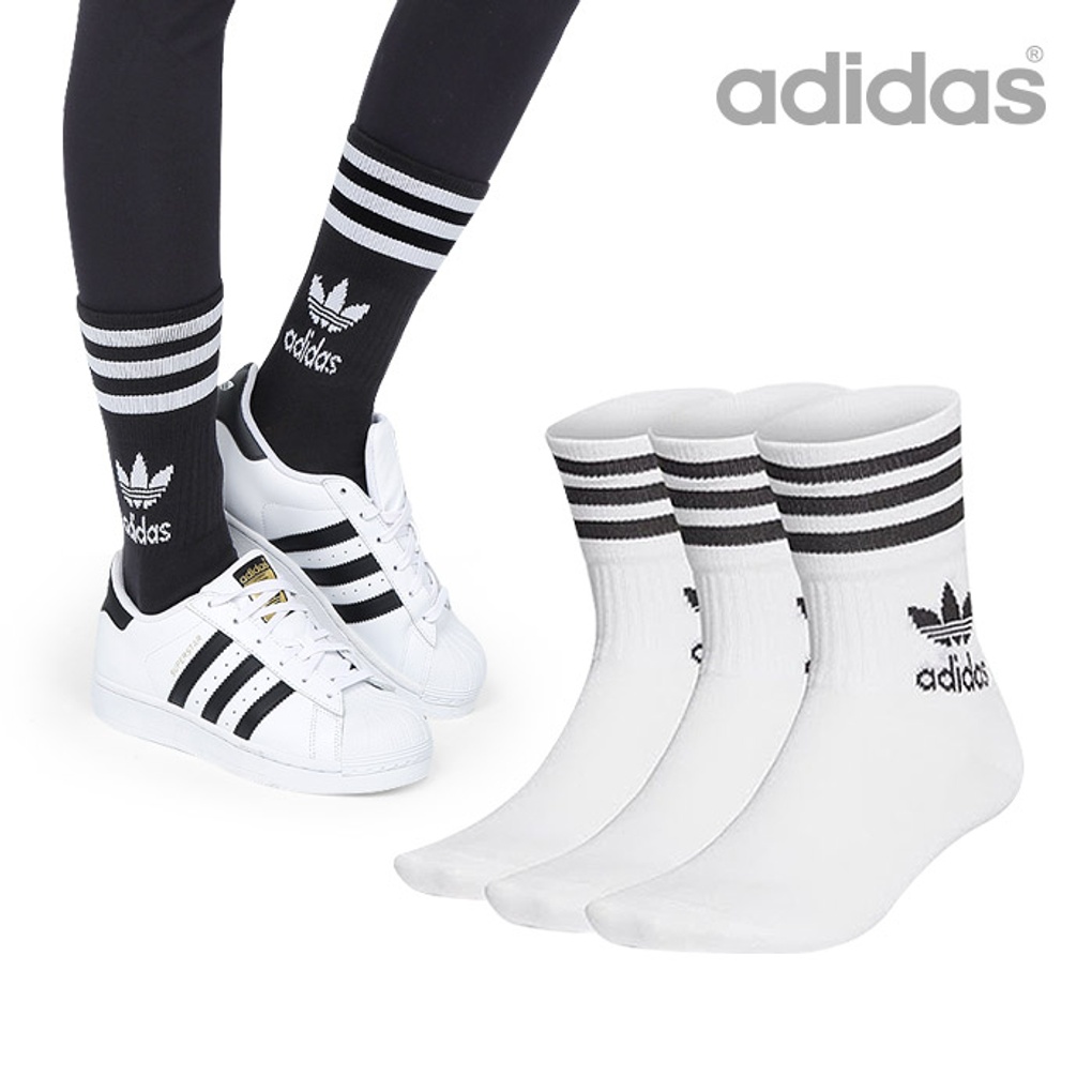 아디다스 미드 컷 크루 삭스 3PP 2종 GD3575/GD3576- 이랜드몰