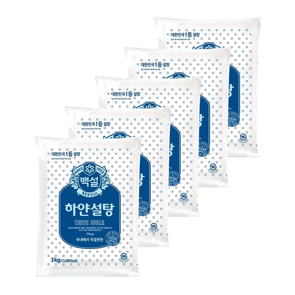 [CJ제일제당] 백설 하얀설탕 3kg x 5개- 이랜드몰