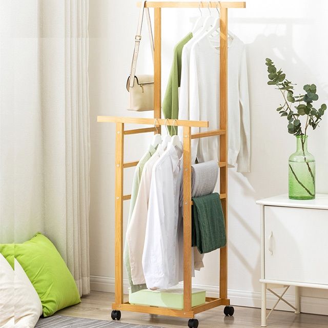 [1300k] 원목 무빙 2단 옷걸이 행거 소형- 이랜드몰