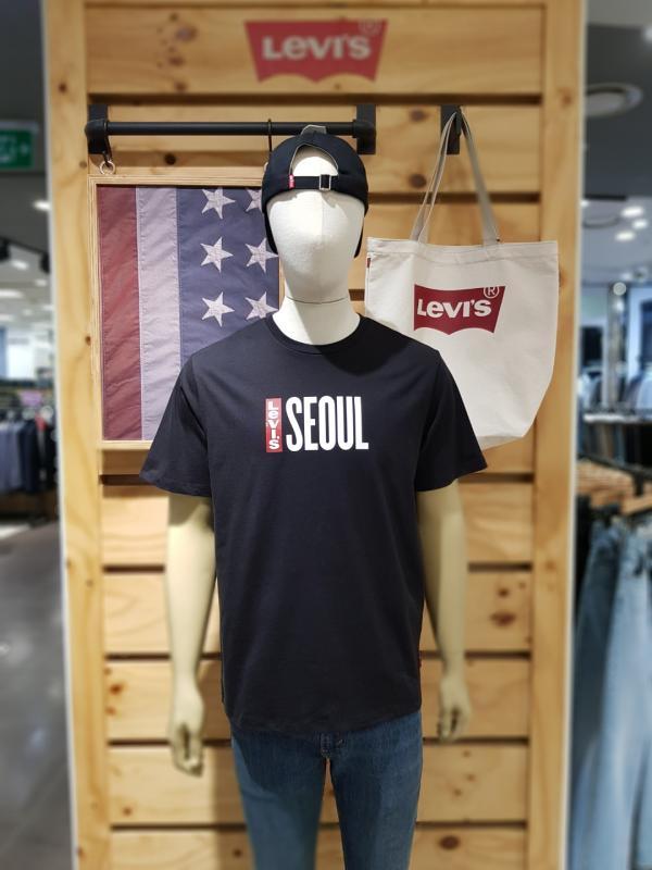 리바이스 남녀공용 서울에디션 블랙 반팔티셔츠 80741-0087- 이랜드몰