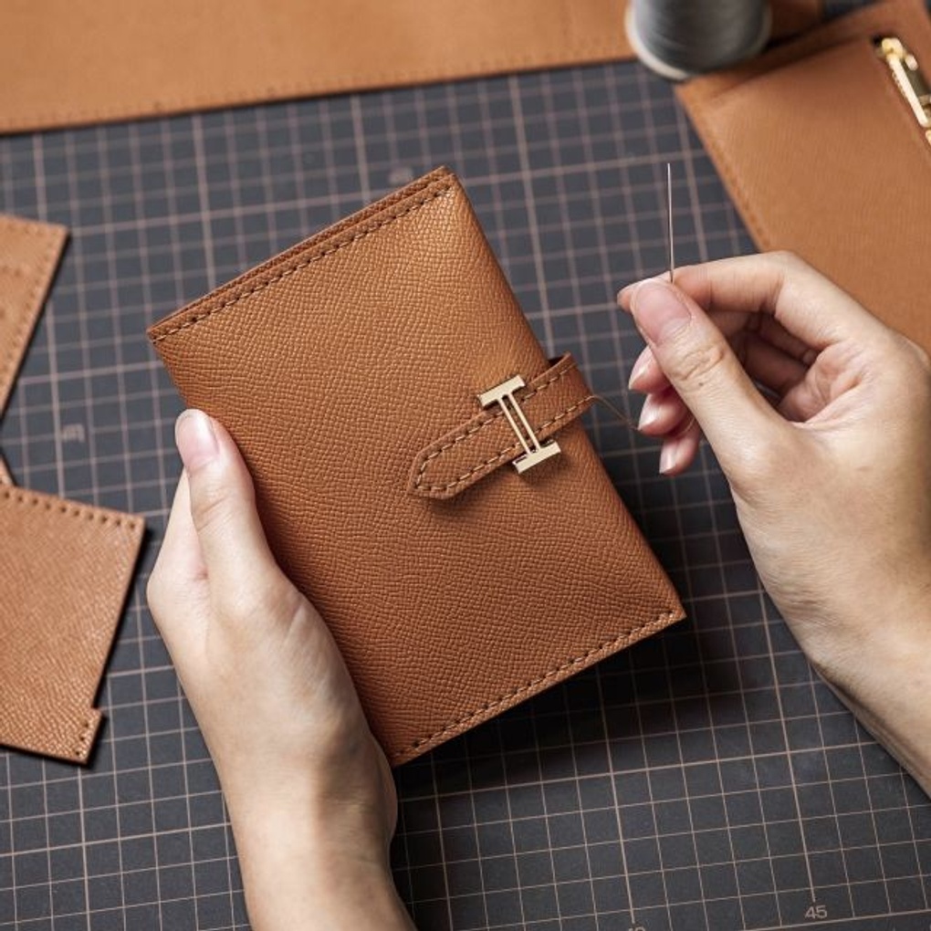 [1300k] 소가죽 DIY 키트 - H 컴팩트 반지갑 만들기 가죽공예- 이랜드몰