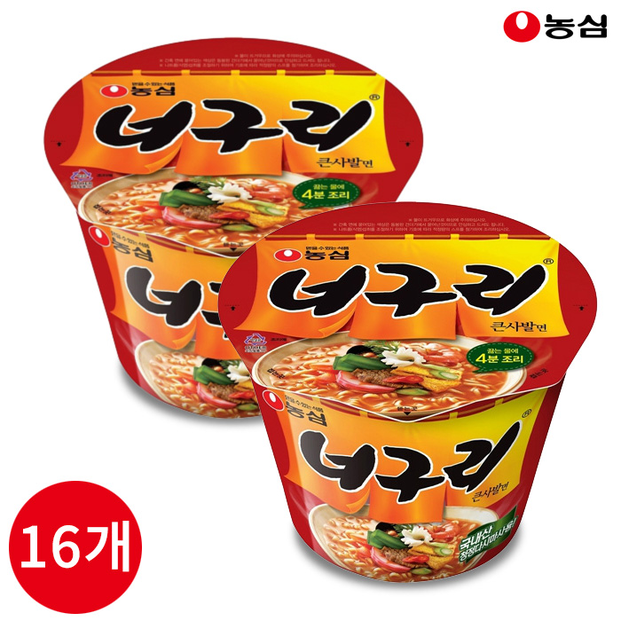 농심 너구리 큰사발면 111g x 16개- 이랜드몰